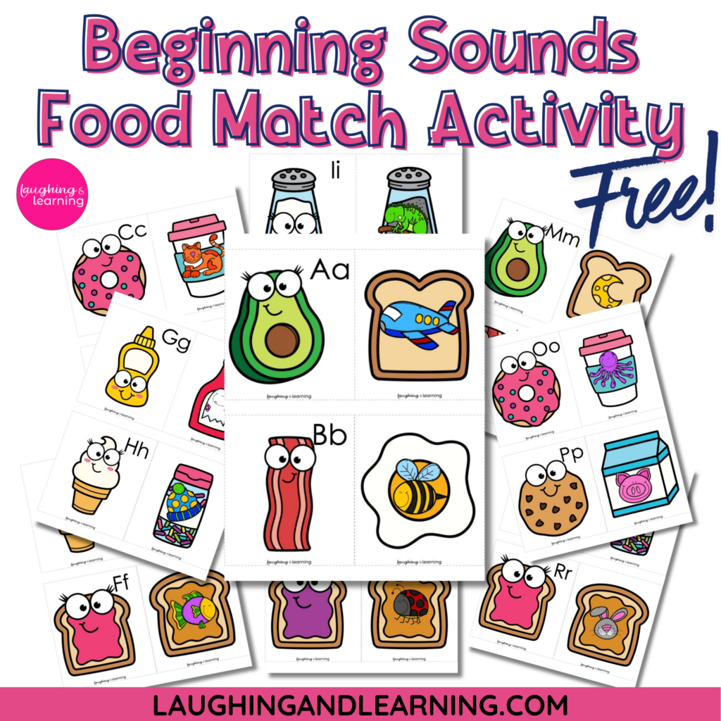 Beginning Sound Matching Cards for Preschool – Free Food Pairs ...